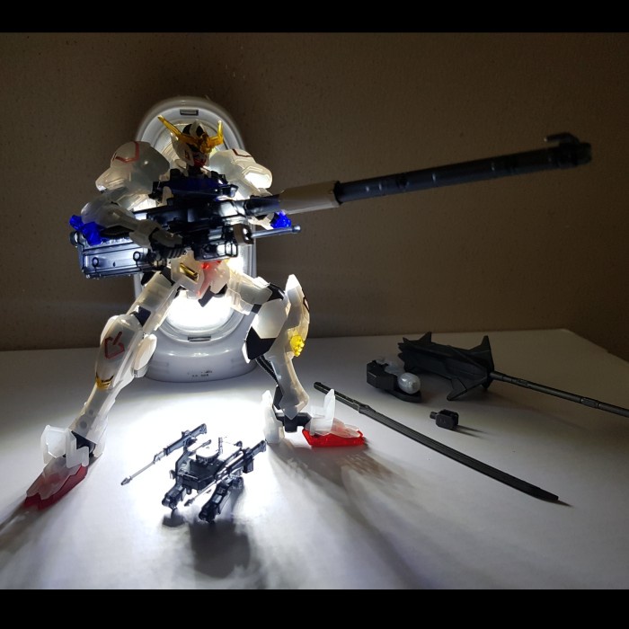 Jual Bandai limited clear HG 1/144 Barbatos Gundam + weapon set (rakit ...
