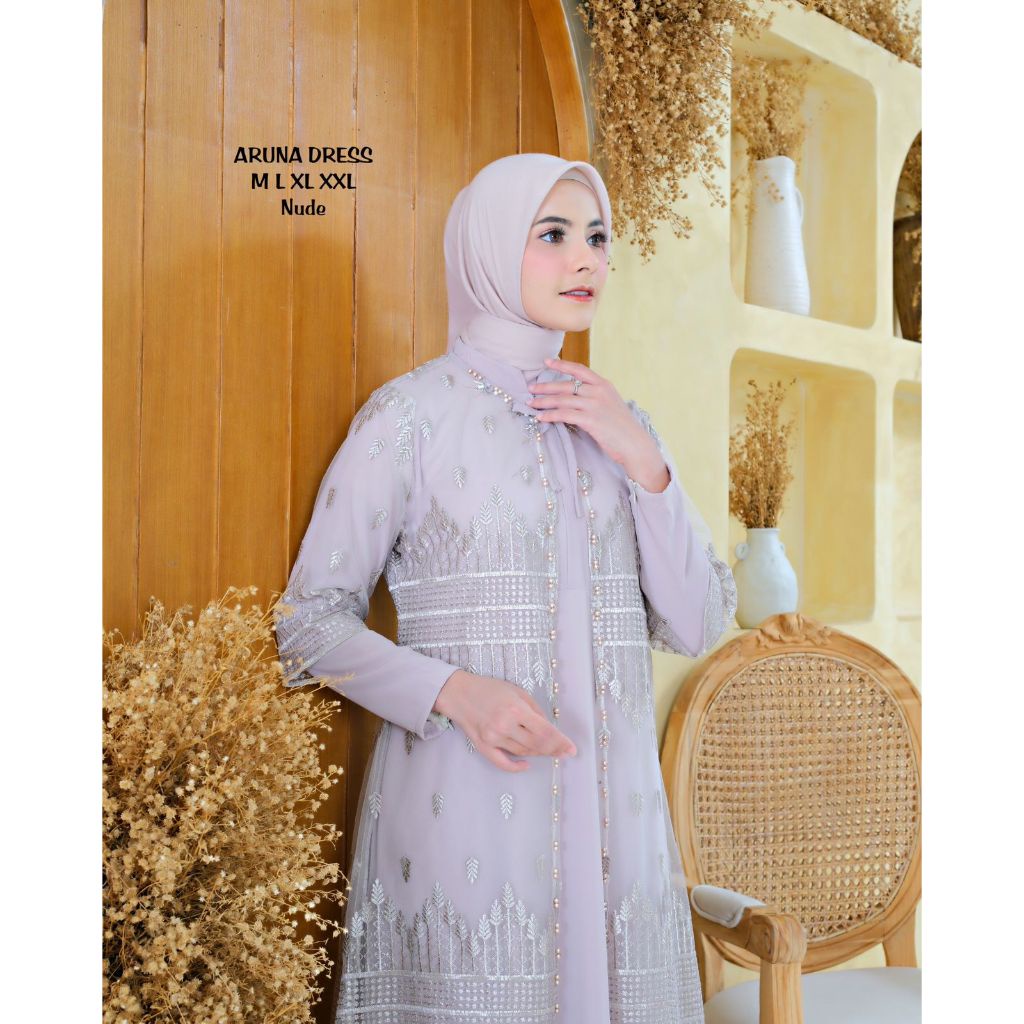 Jual MQ ARUNA DRESS PAYET / GAMIS OUTER LEPAS PASANG / GAMIS LEBARAN 2024 / GAMIS BROKAT / GAMIS ...