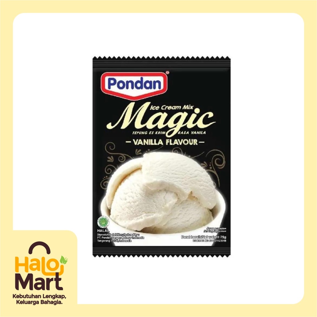 Jual PONDAN ICE CREAM MAGIC RASA VANILLA 75GR | Shopee Indonesia