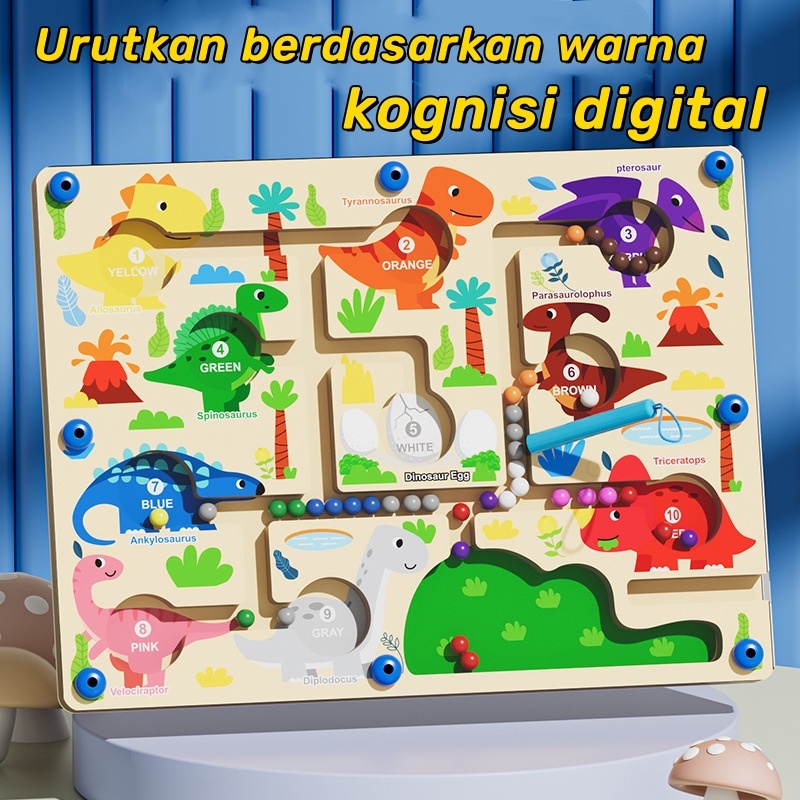 Jual Mainan Edukasi Sorting Warna Magnet Kayu / klasifikasi Warna Maze ...