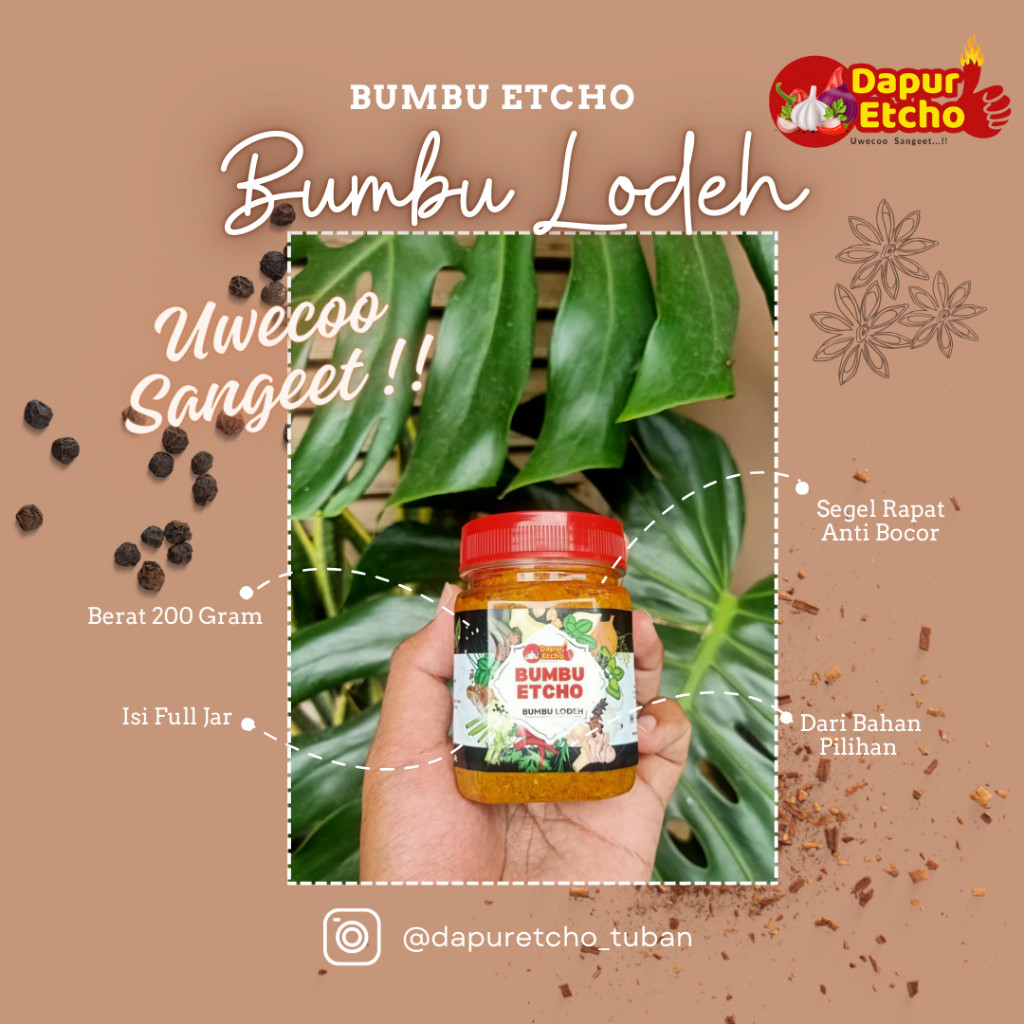 Jual BUMBU DAPUR SIAP SAJI RASA JUARA !! , BUMBU LODEH Dari DAPUR ETCHO ...