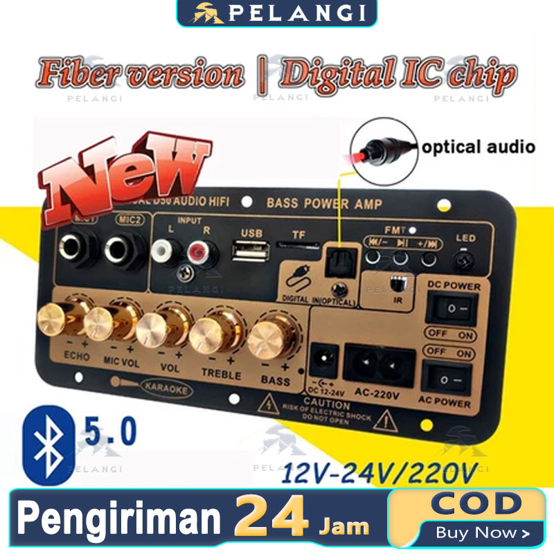 Jual 1000W Amplifier Board Audio 12V/24V/220V Bluetooth USB Radio TF DIY Speaker Woofer Ampli ...