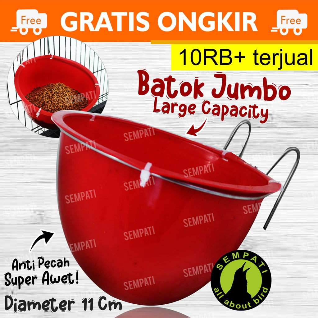Jual SEMPATI Cepuk Burung Batok Kawat Plastik Wadah pakan ayam / tempat ...