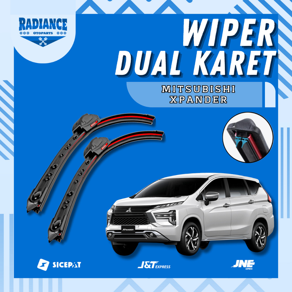 Jual Wiper Dual Karet - Mistsubishi Xpander - Wiper Model Karet Ganda Frameless Sepasang Kiri ...