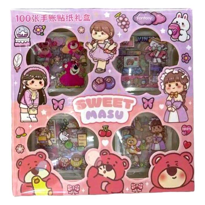 Jual Stiker Sweet Masu Mix Karakter isi 100pcs - Sticker Masu dan Lotso ...