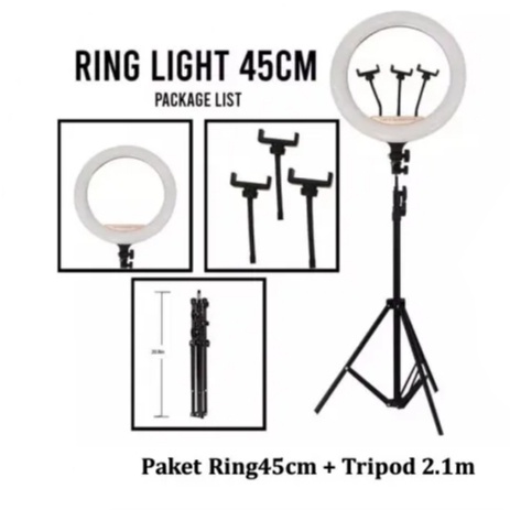 Jual Lampu BULAT LED 45CM Ring Light Studio For Selfie MakeUp Vlog ...