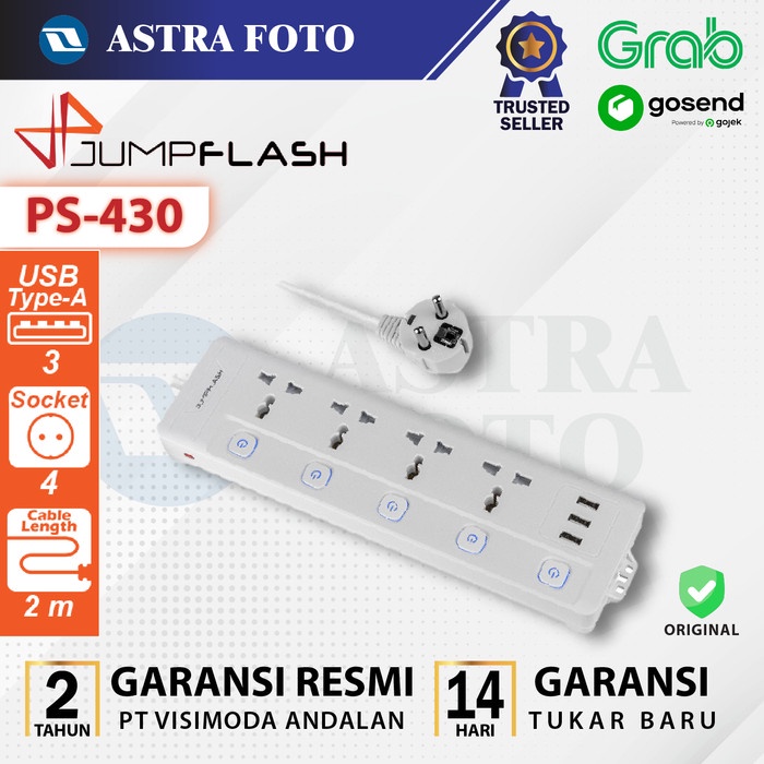 Jual Jumpflash PS-430 Stop Kontak 4 AC Power 3 USB-A Ports & Power ...