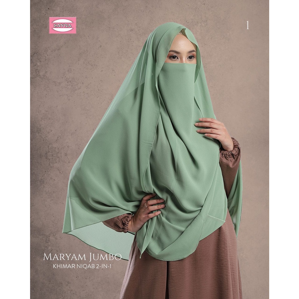 Jual Jilbab Syari Khimar Niqab 2 in 1 Maryam Jumbo By Sayra | Shopee ...