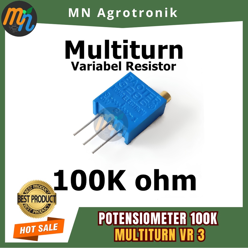 Jual POTENSIOMETER 100K POTENTIOMETER POTENSIO TRIMPOT MULTITURN VR 3 ...