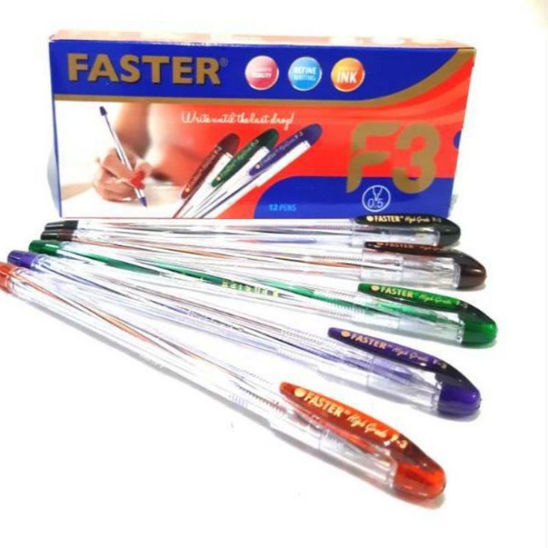 Jual Pulpen Faster F3 High Grade 0.5mm ( 1pak/12pcs ) | Shopee Indonesia