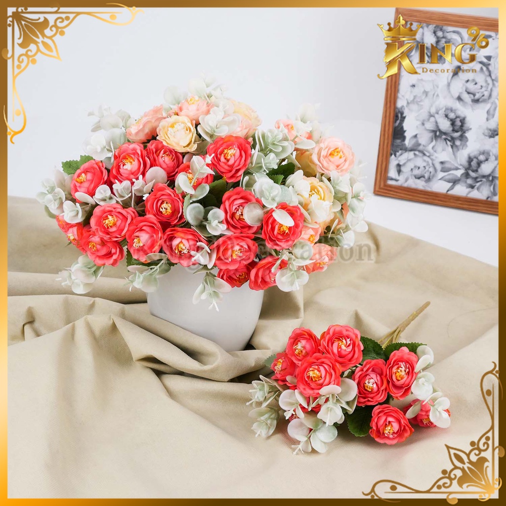 Jual ROSE DAISY PUTIK CABANG 5 EROPA CLASSIC ARTIFICIAL MAWAR PASTEL ...