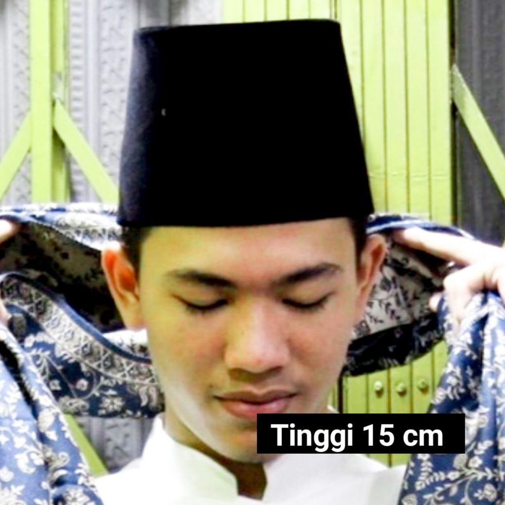 Jual Songkok peci kopiah Hitam Tinggi /11 cm/12 cm/13 cm/14cm /15 cm ...