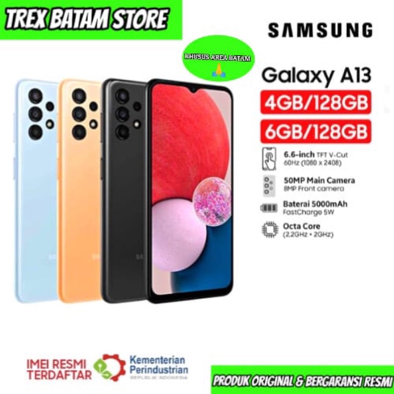 Jual SAMSUNG GALAXY A13 6/128GB QUAD CAMERA 50MP (BATAM) | Shopee Indonesia