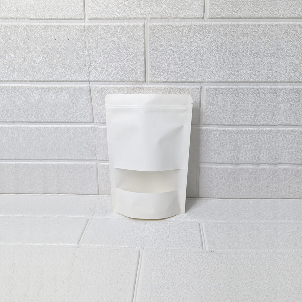 Jual FLASHmall Standing Pouch Craft Putih / Ziplock Bag Paper Putih ...