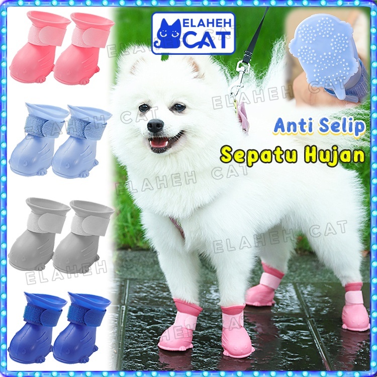 Jual 4 Pcs Sepatu Anjing Poodle Karet Anti Air Sepatu Kucing Sepatu ...
