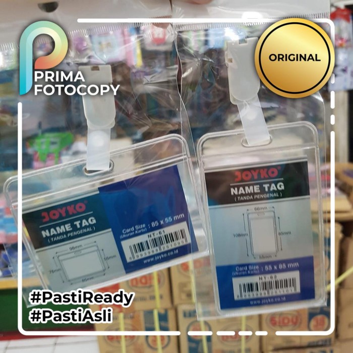 Jual Name Tag Bening Dengan Gantungan ID Card Clear Holder | Kantor ...