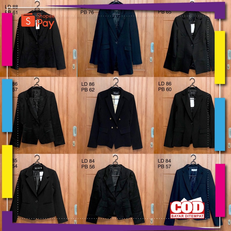 Jual PREMIUM KOREAN STYLE / [TERMURAH] blazer hitam / blazer acara formal / blazer kerja hitam ...