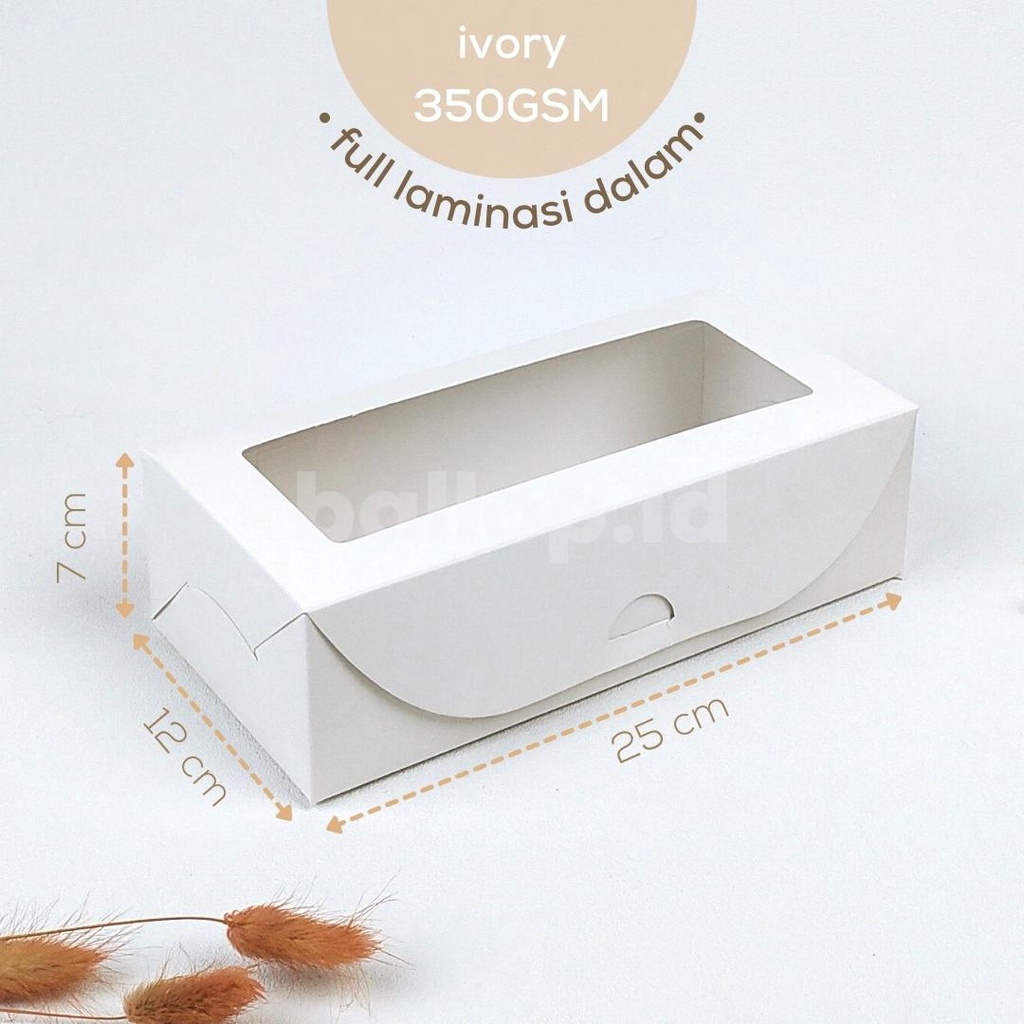 Jual IVORY 25 12 7 CM Laminasi Jendela Kotak Box Dos Kemasan Dus Roti ...