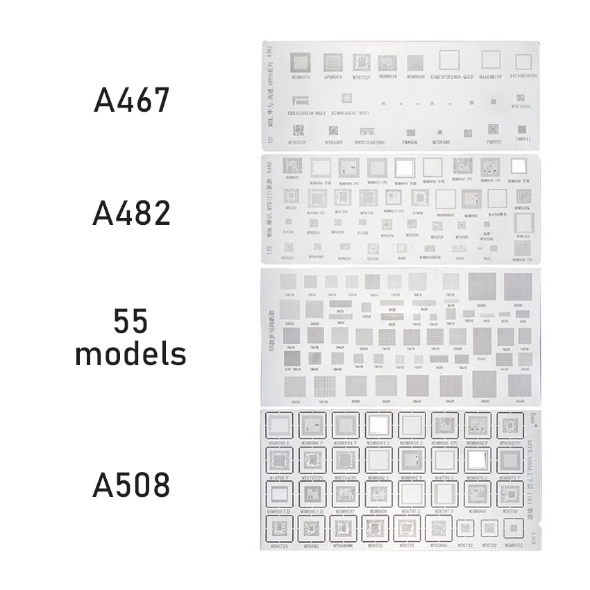 Jual 4Pcs Plat BGA Universal Cetakan Universal Cetakan IC CPU Plat Amaoe BGA / Stencil Plat BGA ...
