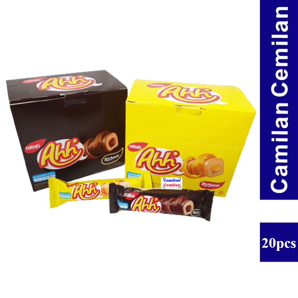 Jual Richeese Richoco Nabati Ahh Triple Cheese Roll Cokelat Isi 20 pcs ...