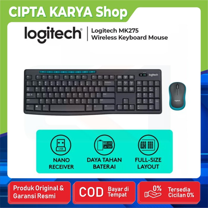Jual Keyboard Mouse Wireless Logitech Mk275 Tanpa Mousepad Shopee Indonesia