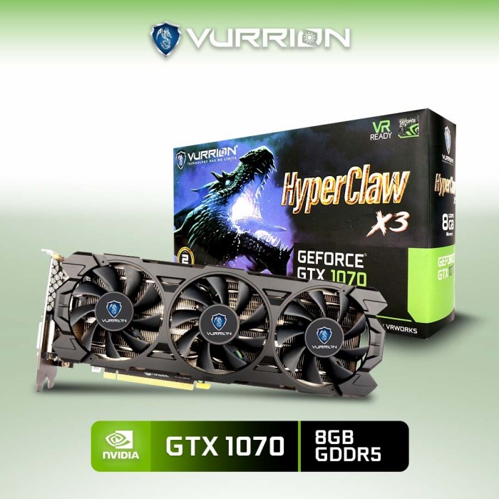 Jual VGA AGS VURRION NVIDIA HYPERCLAW GTX 1070 8GB DDR5 256 BIT REAL ...