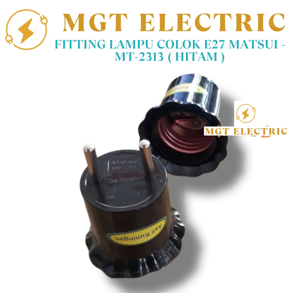 Jual FITTING LAMPU COLOK E27 MATSUI - MT-2313 ( HITAM ) | Shopee Indonesia
