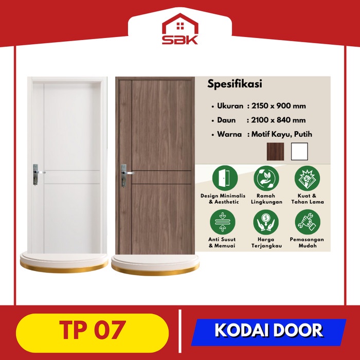 Jual Pintu Kamar | Pintu Engineering Door 90x215 TP 07 KODAI | Shopee Indonesia