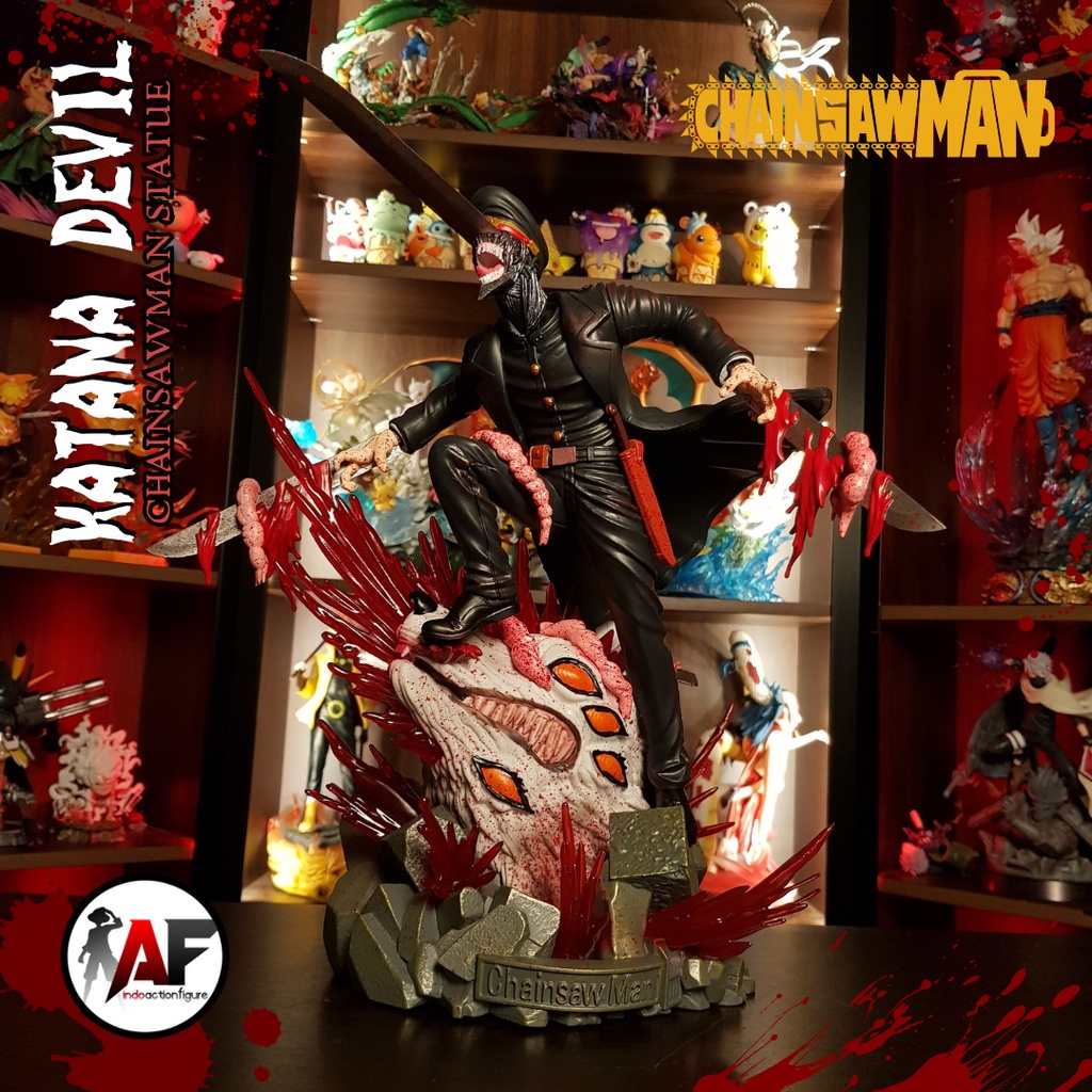 Jual Statue Chainsawman Katana Man Devil Hybrid Black | Shopee Indonesia