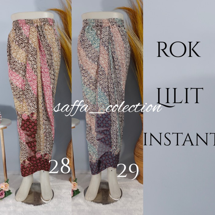 Jual promosi rok lilit batik instan / rok rempel batik / rok lilit ...