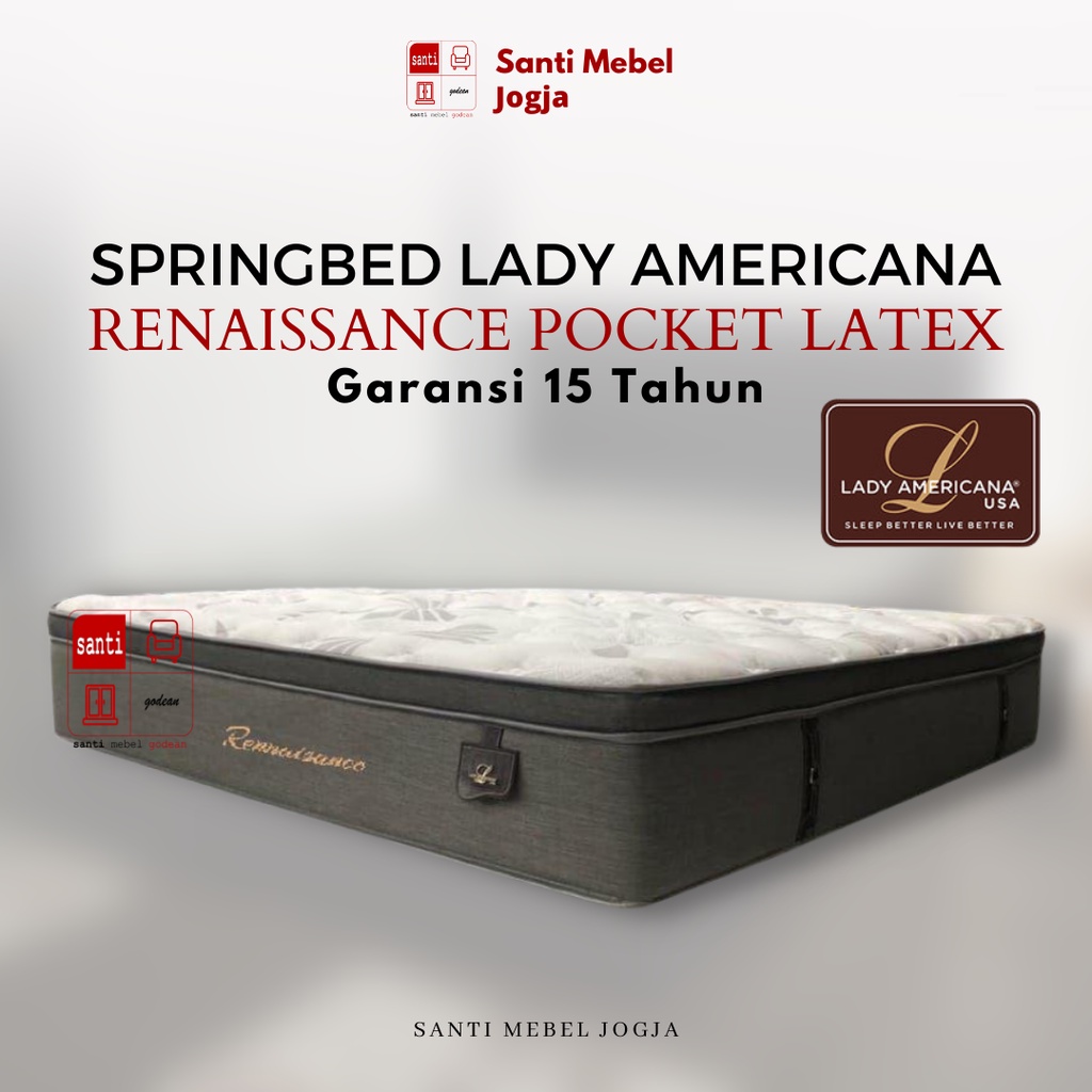 Jual Springbed Lady Americana Renaissance Pocket Latex Kasur Only