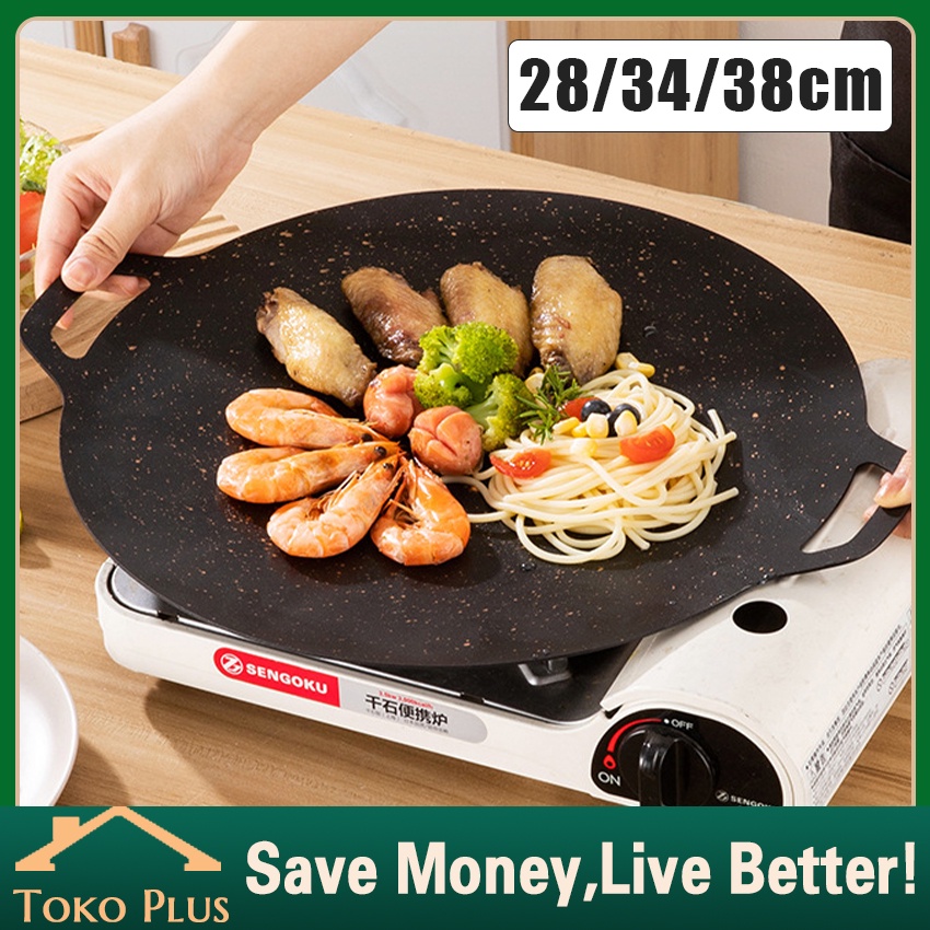 Jual Grill Pan BBQ Wajan Konduksi Panggangan Anti Lengket Multifungsi Serbaguna 28cm/34cm/38cm ...