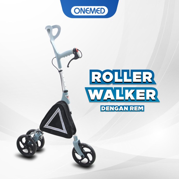 Jual Onemed Roller Walker Dengan Rem Rolling Walker 3 Roda W Brake DRW ...