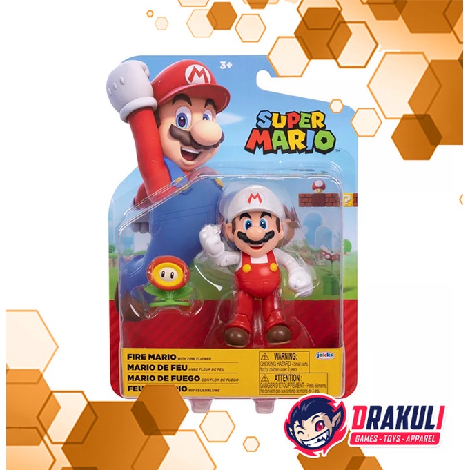 Jual Toys Jakks Super Mario Fire Mario With Fire Flower | Shopee Indonesia