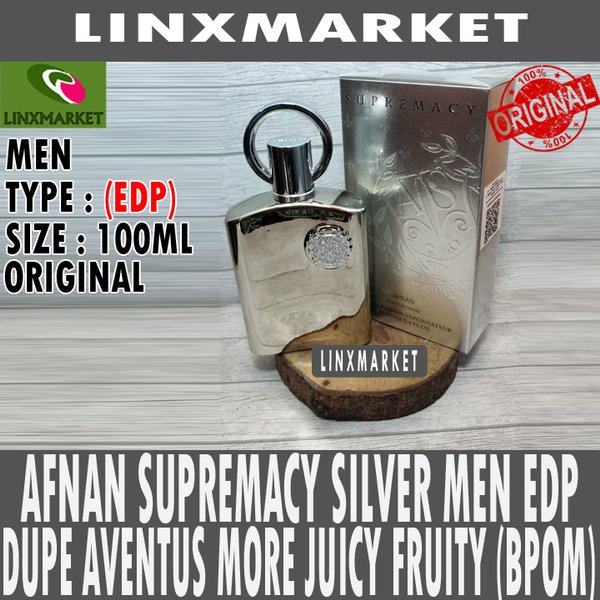 Jual AFNAN SUPREMACY SILVER FOR MEN EDP 100ML (BOX SEGEL + BPOM ...