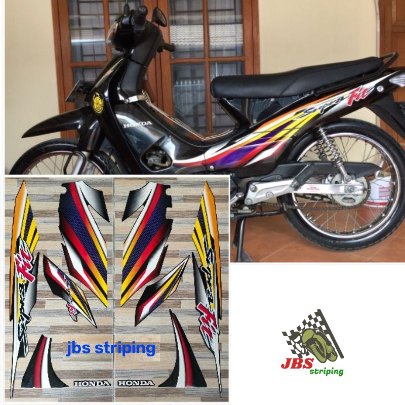 Jual stiker supra fit striping Honda Supra Fit hitam tahun 2004 ...