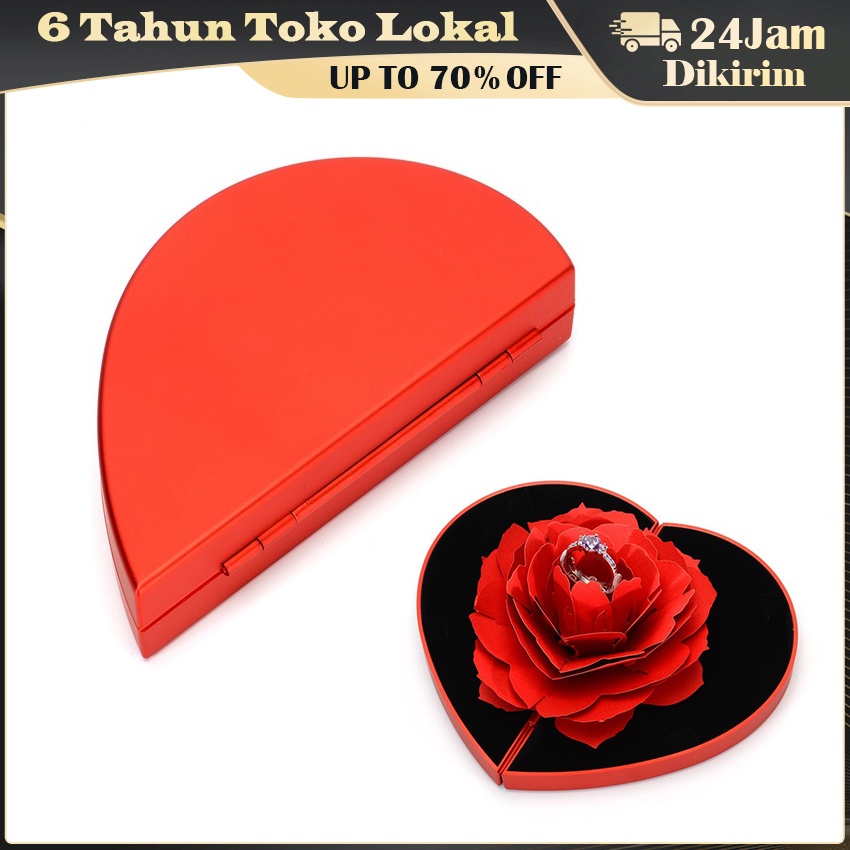 Jual Box Cincin Nikah Lamaran 3D Rose/Tempat Cincin Nikah Lamaran/Kotak ...