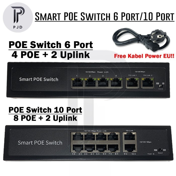 Jual Smart POE Switch 6 Port 4 POE + 2 Uplink / 10 Port 8 POE + 2 ...