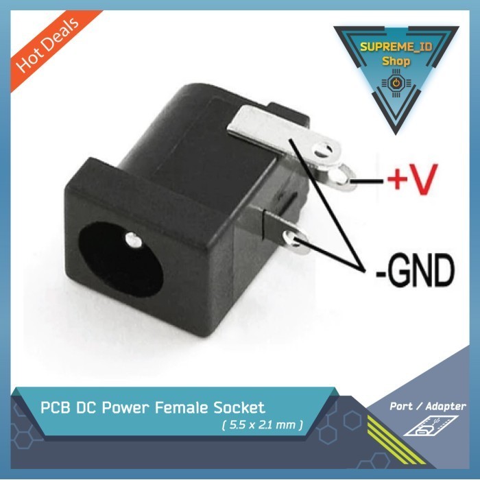 Jual DC-005 PCB DC Power Female Barrel Socket 5.5 x 2.1 mm | Shopee ...
