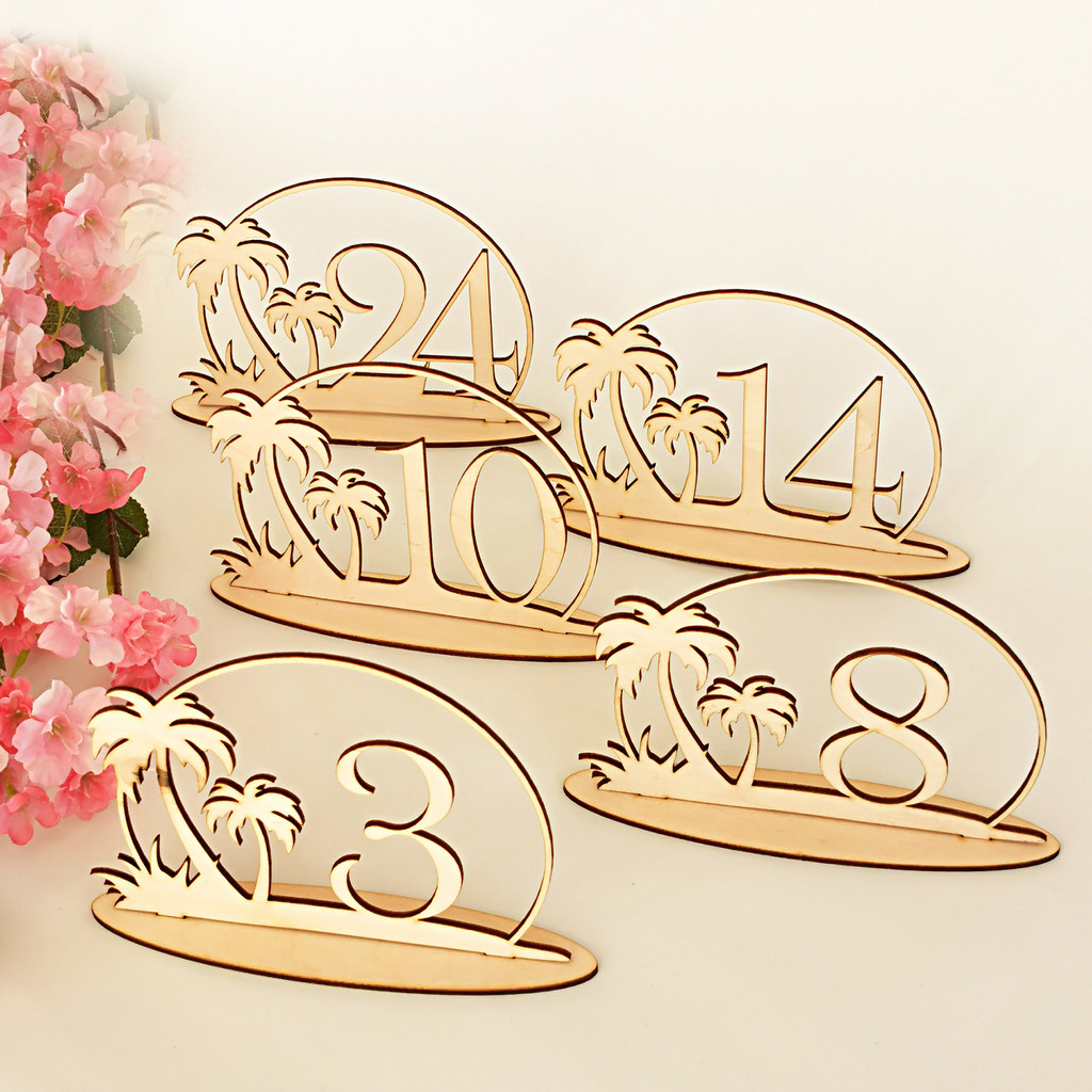 Jual Personalized custom Wedding Wood Table Numbers Place Cards Rustic ...