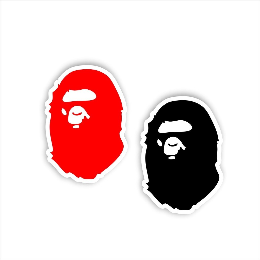 Jual Stiker Sticker Distro Brand Case Phone Bape red Black Skate Surf ...