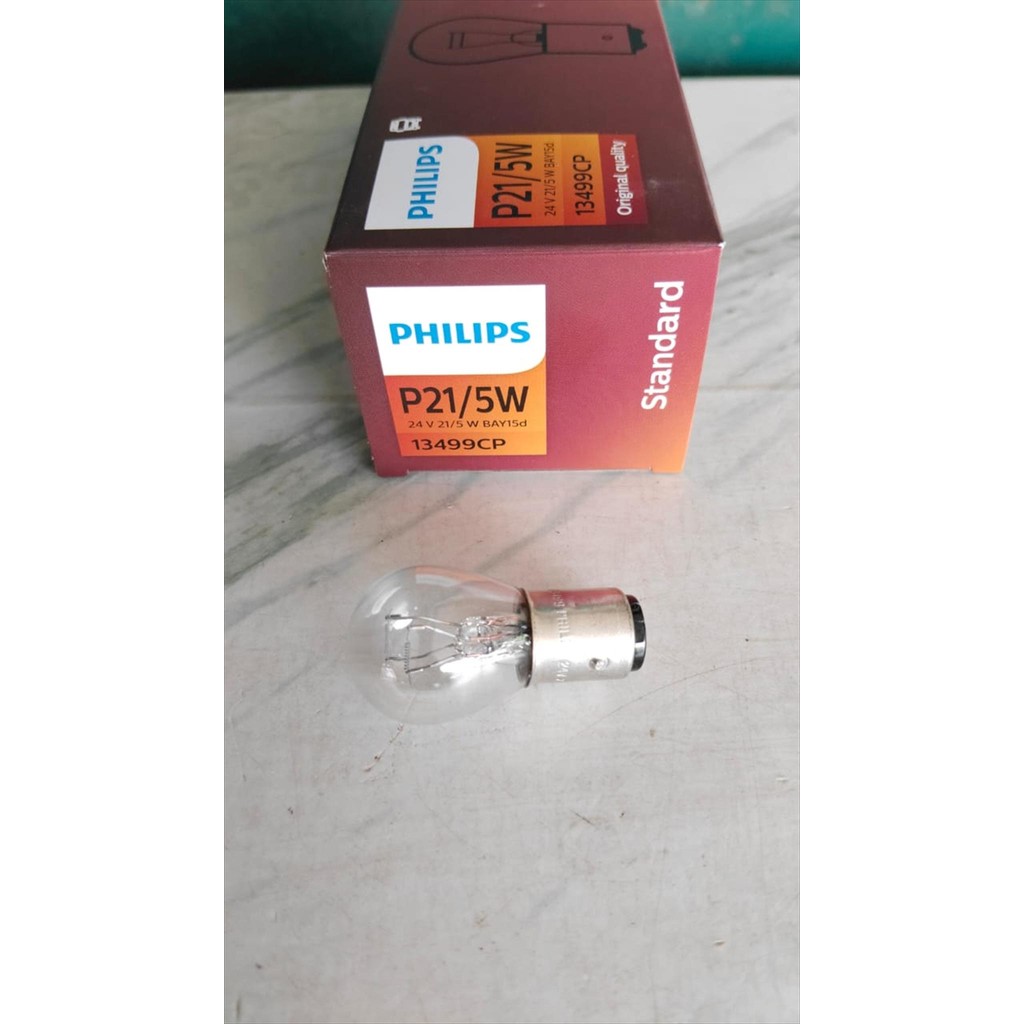 Jual Lampu Bohlam Besar Mobil 24V Kaki 2 Philips P21/5W | Shopee Indonesia