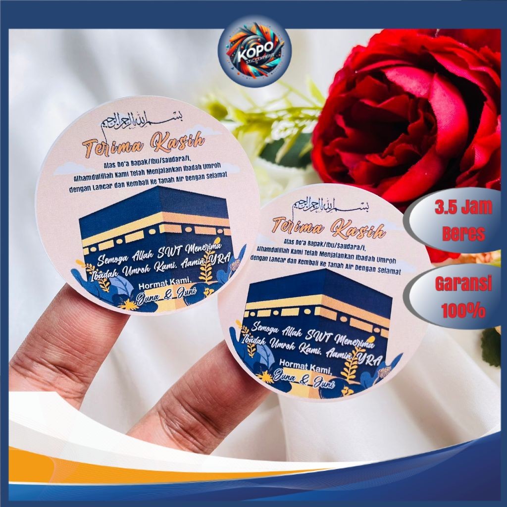 Jual KOPO Cetak Label Umroh Sticker Bulat Gift From Haji Cetak Print ...