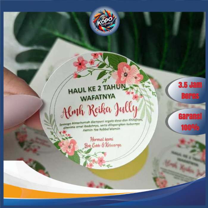 Jual KOPO 5-8 Stiker Tahlil Haul Sticker Pengajian Mengenang Wafatnya ...