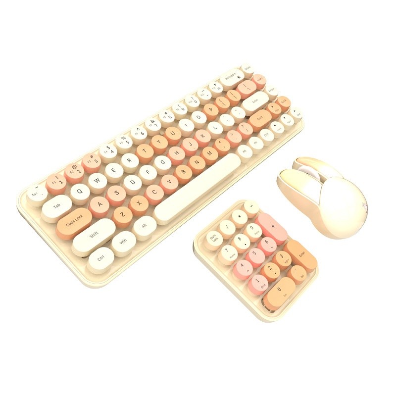 Jual Wireless Keyboard Numeric Keypad And Mouse 2 4g Keyboard And Mouse Kit Colorful Design Cute