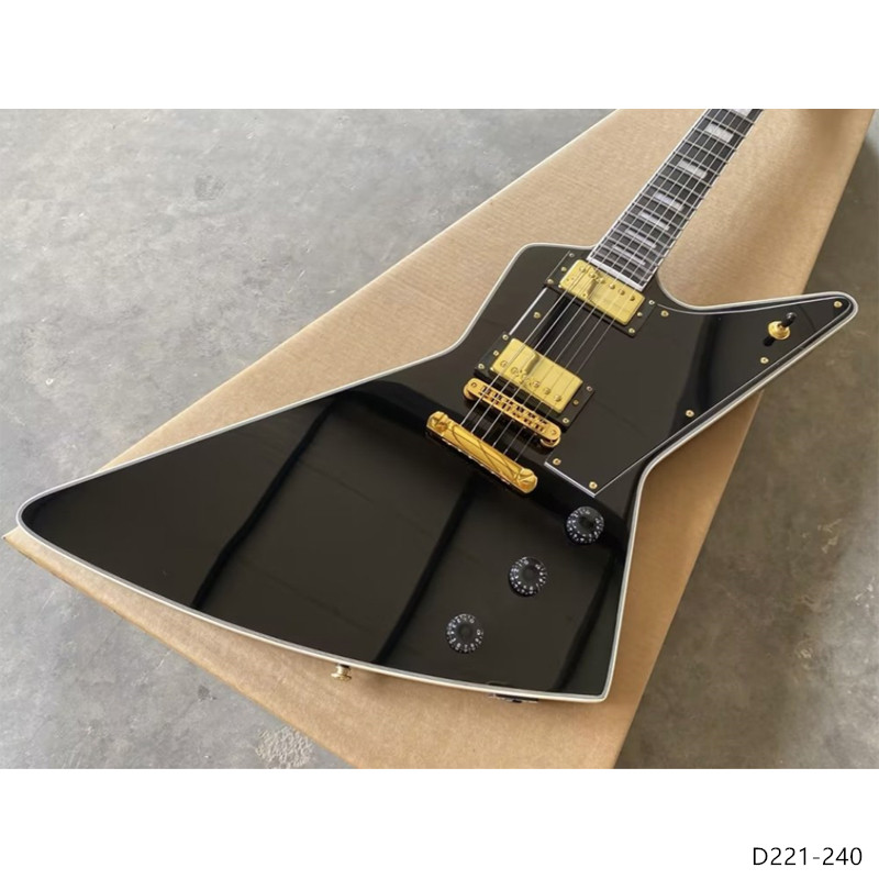 Jual Explorer Custom Black Guitar w Ebony fingerboard,Stainless Steel ...