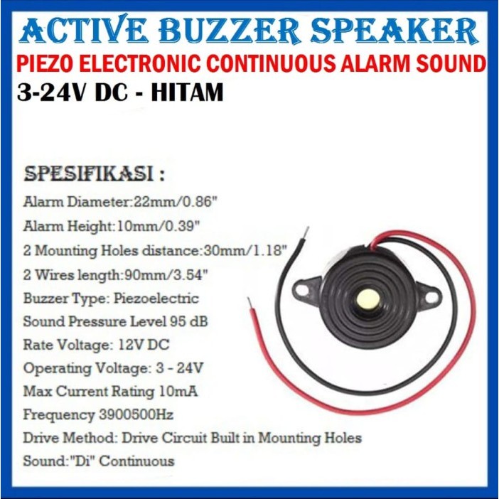 Jual SS3 Buzzer Speaker Piezo Active Continuous Industrial Alarm DC ...