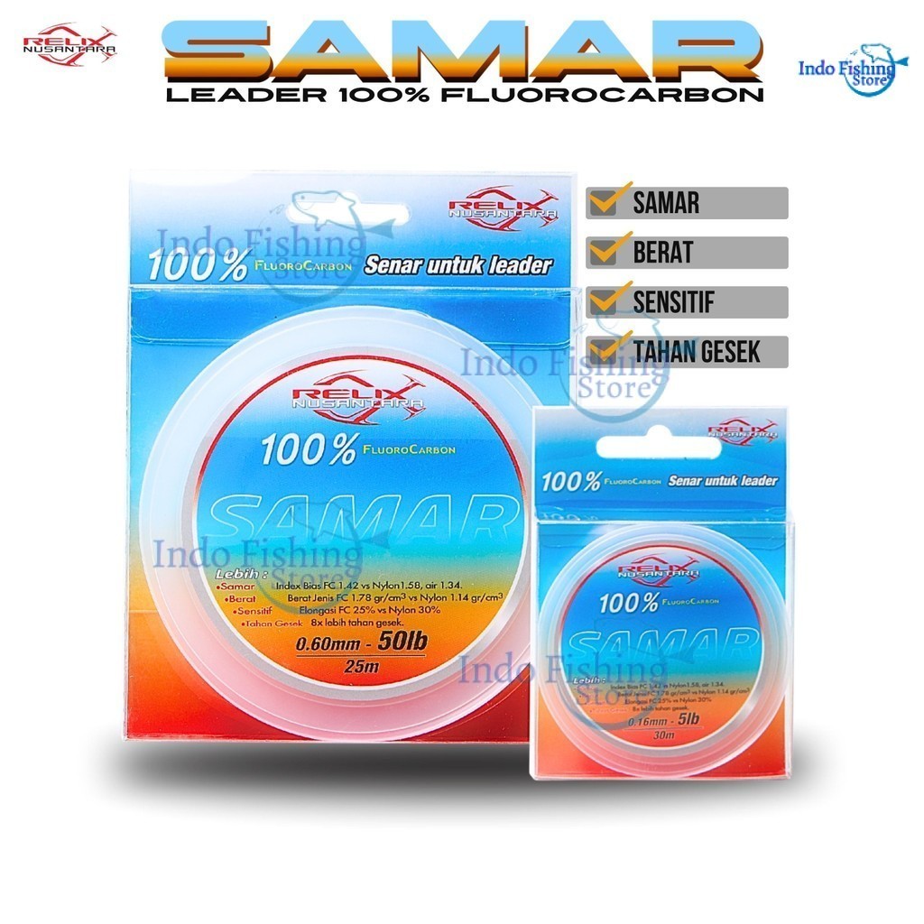 Jual Senar Leader Samar Leader 100% Fluorocarbon Relix Nusantara Warna Clear Tahan Gesek Samar ...