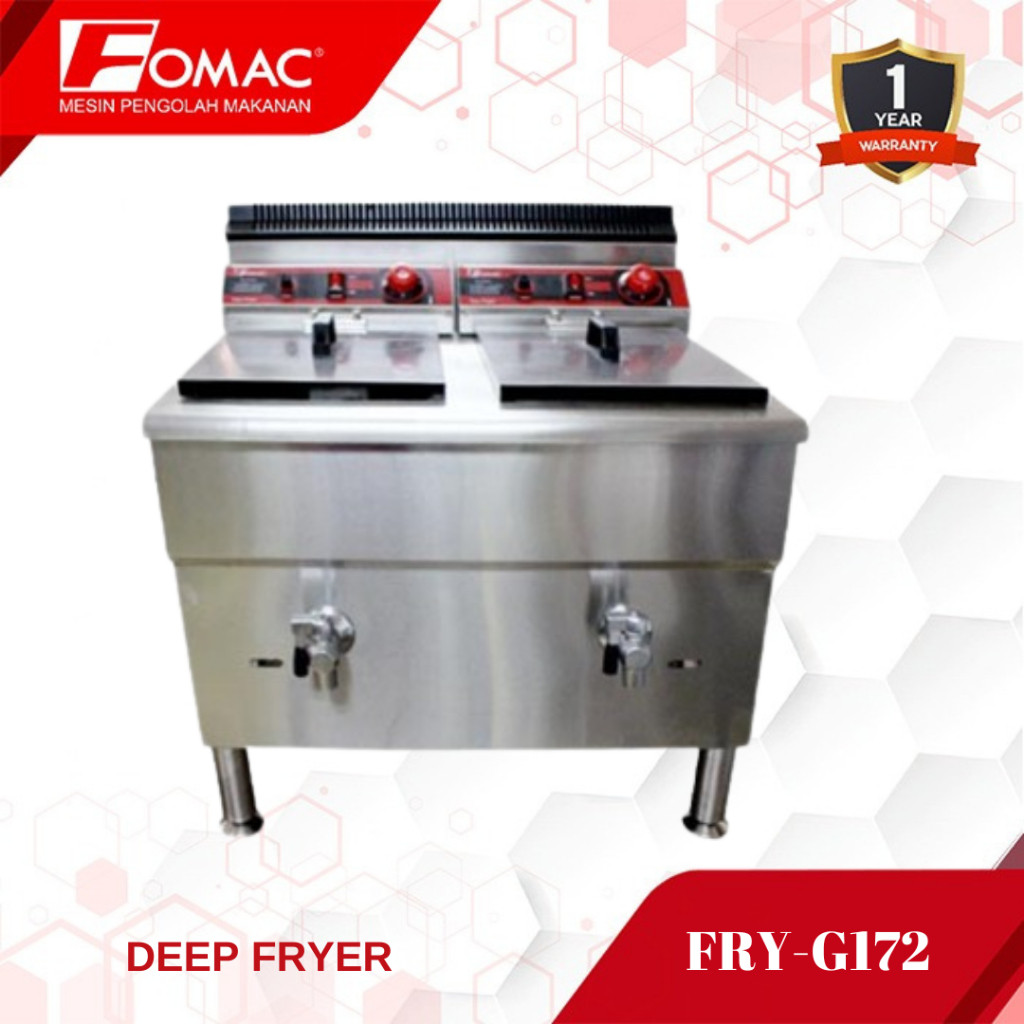 Jual FOMAC FRY-G172 Gas Deep Fryer Mesin Penggorengan 2 Tank 17 Liter ...