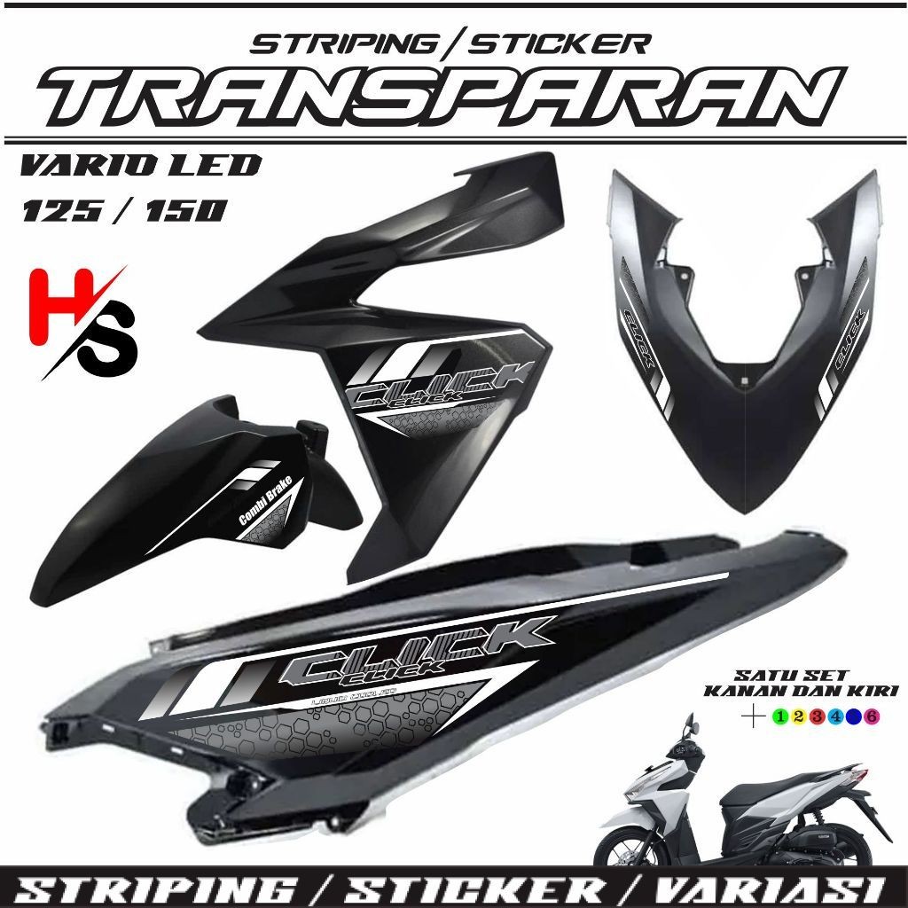 Jual STRIPING POLET STICKER STRIPING TRANSPARAN MOTOR HONDA VARIO LED OLD 125/150 MOTIF VARIASI ...